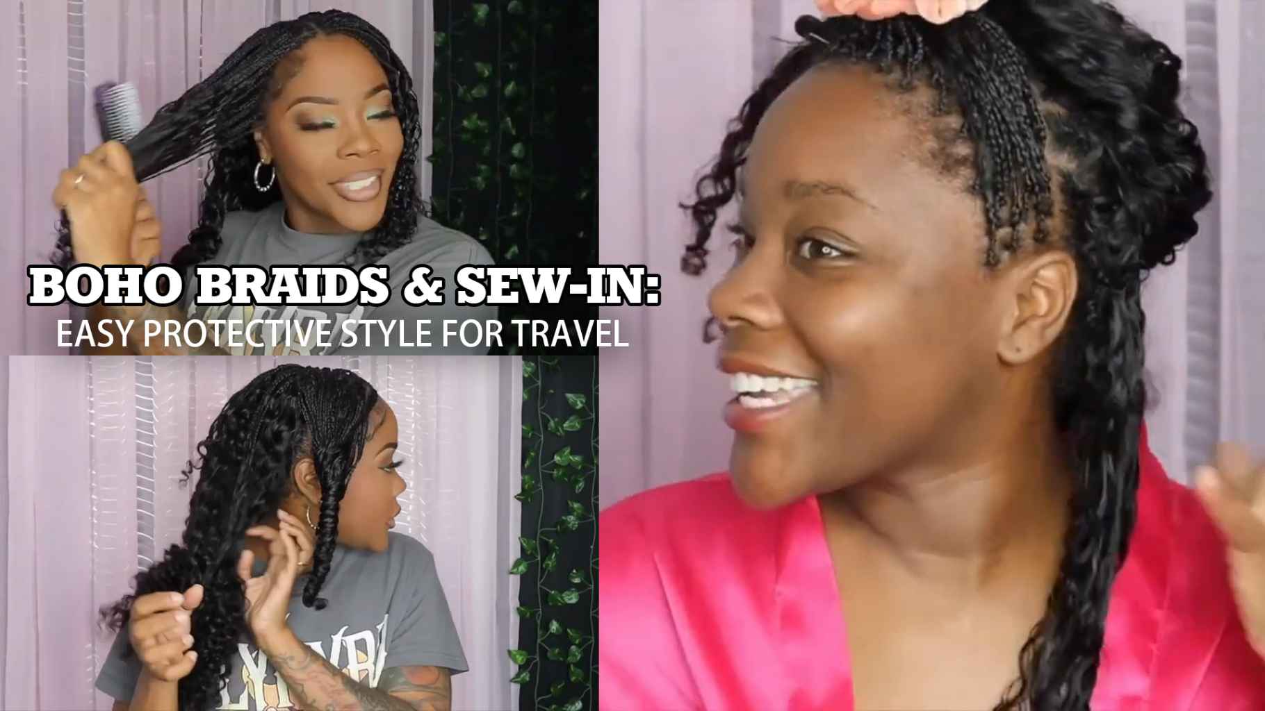 Boho Braids & Sew-In: Easy Protective Style for Travel – Ywigs