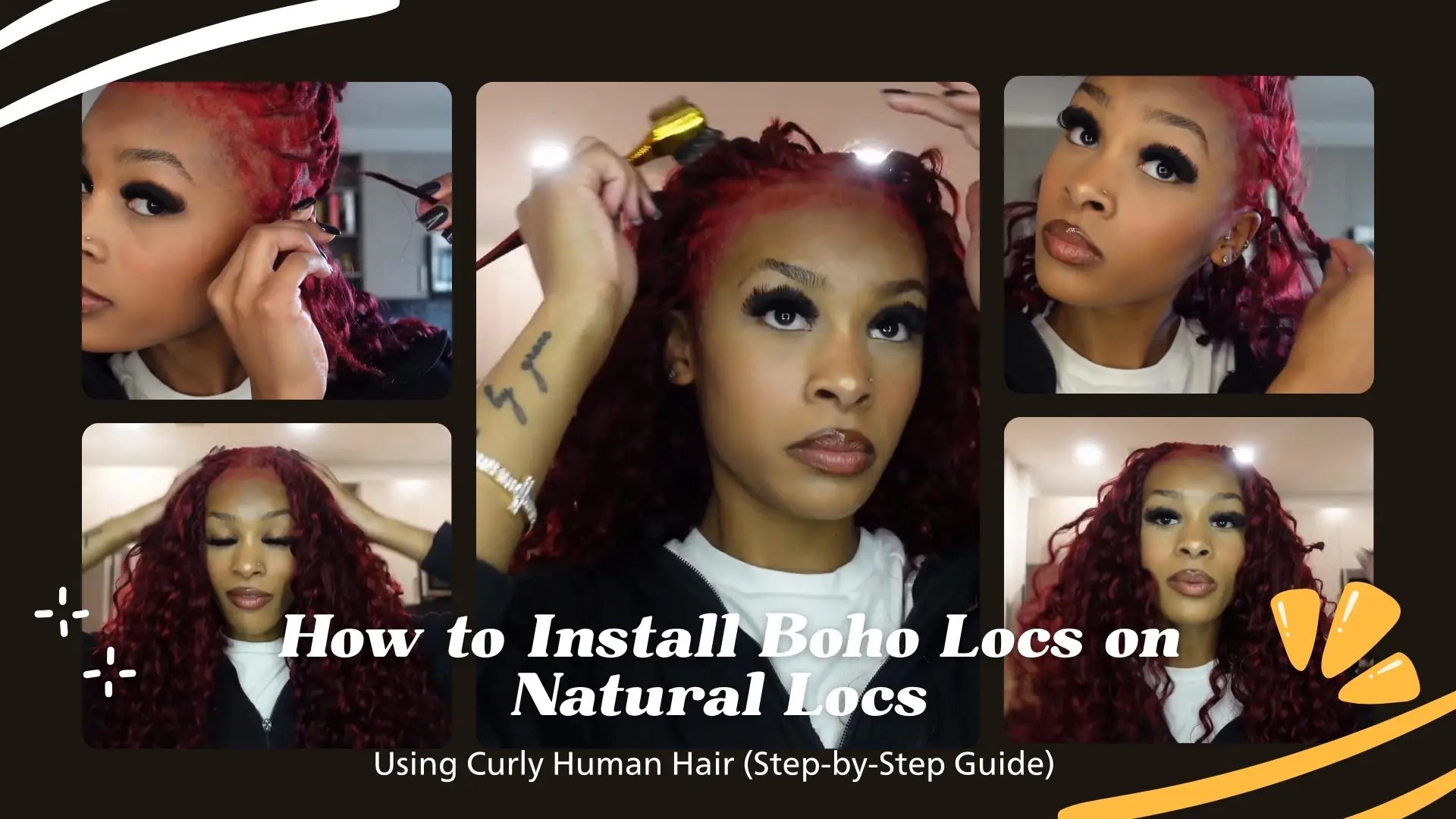 How to Install Boho Locs on Natural Locs Using Curly Human Hair (Step ...