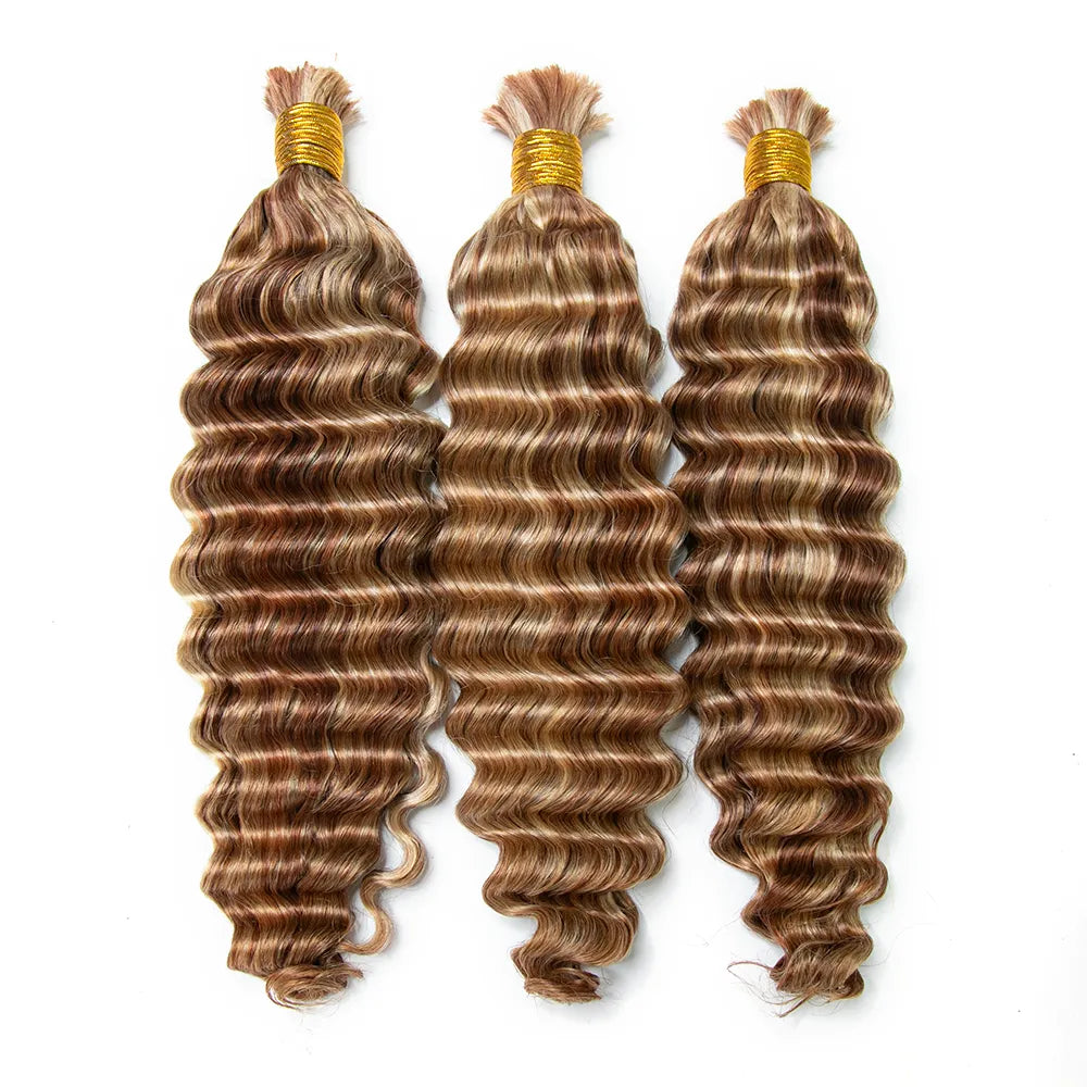 Double Drawn Burmese #27/#30/#613 Mix Color Blend Deep Wave Human Hair ...
