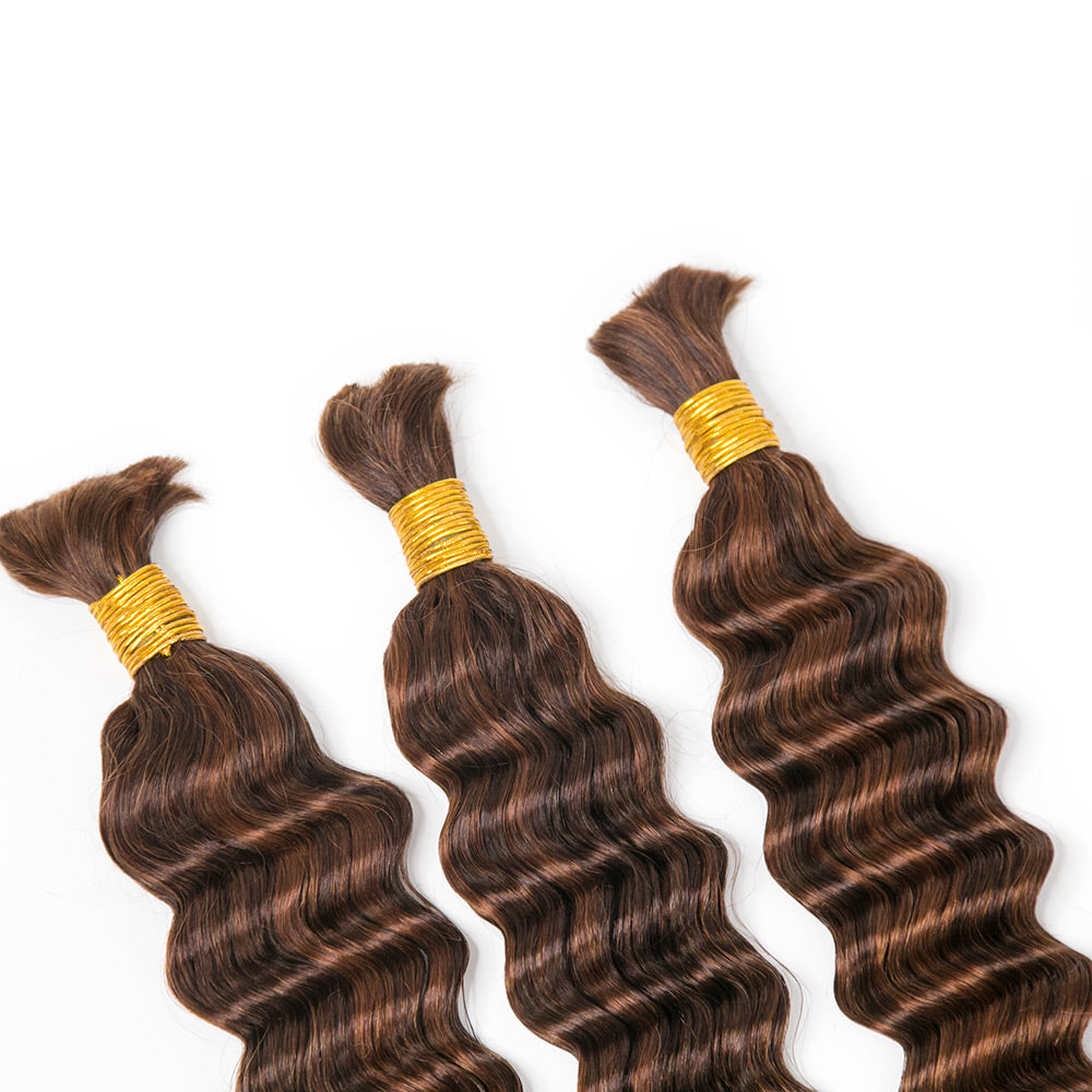 #4/#30 Mix Color Blend Loose Deep Wave Bulk Human Braiding Hair – Ywigs