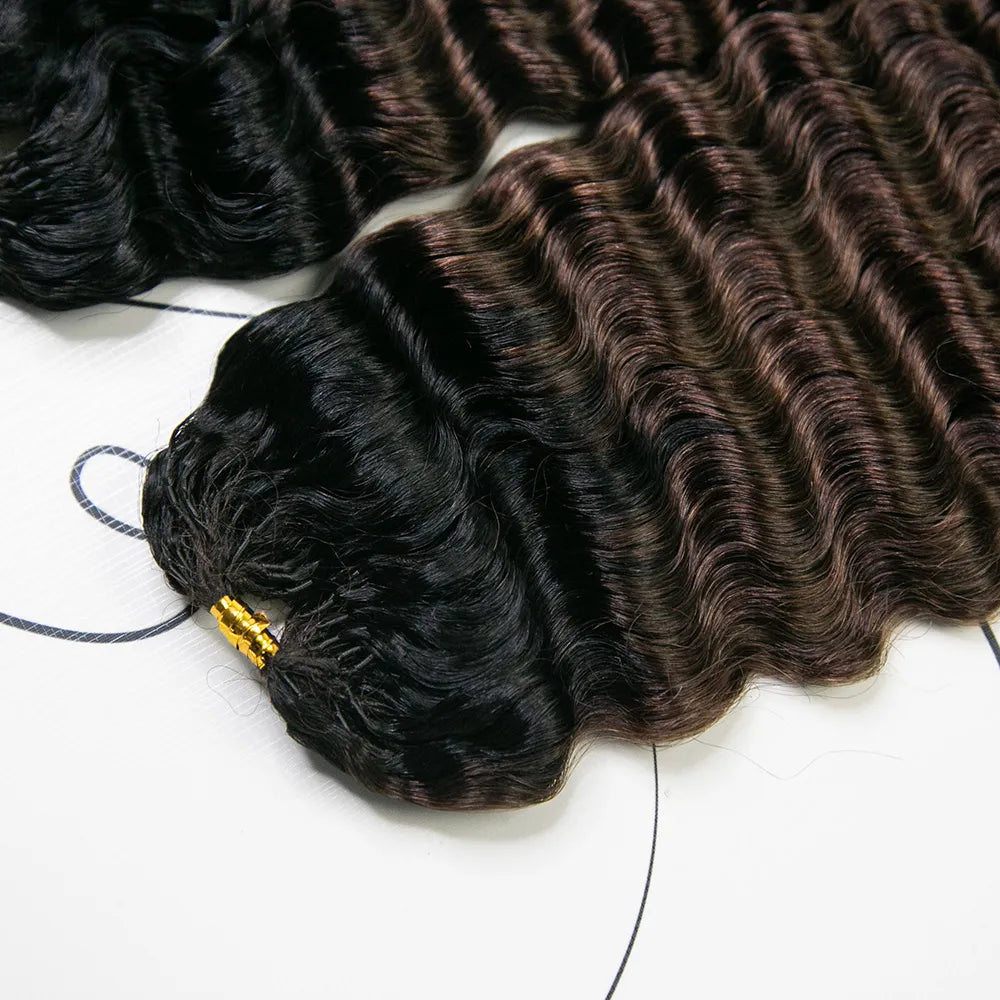 Ywigs #T1B/4 Ombre Deep Wave Crochet Hair – Natural Style